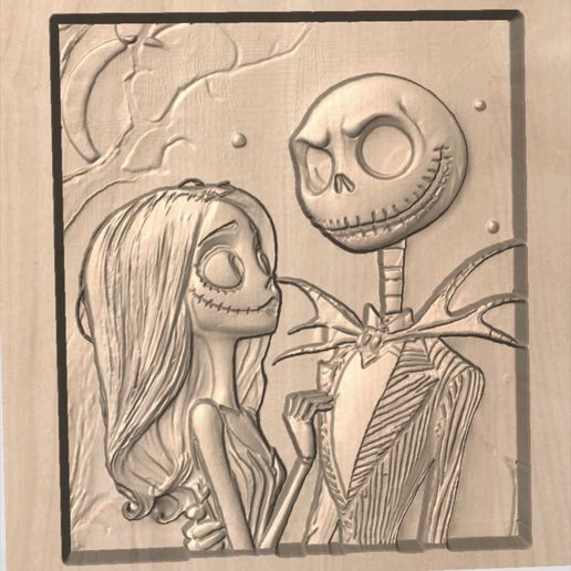 👾 Jack and Sally in each others arms・ STL File for 3D printing and CNC ...