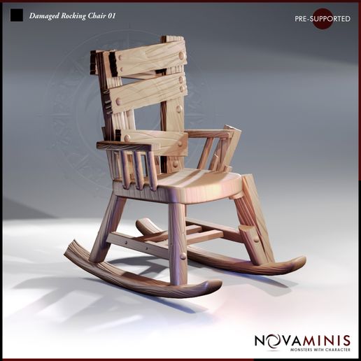 3D file Damaged Rocking Chair 01 🪑 ・Model to download and 3D print・Cults