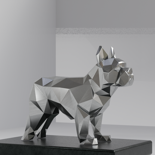 🗿 Geometric French Bulldog Sculpture・ STL File for 3D printing・Cults