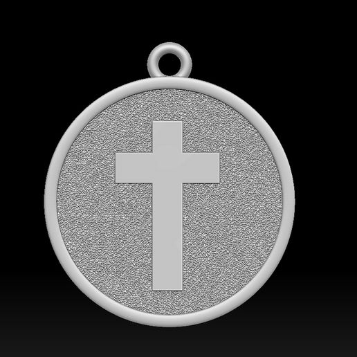 STL file Cross Pendant CIRCLE 3D print model (OBJ)・Model to download ...