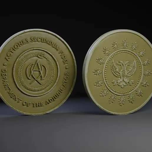 🪙 ADJUDICATOR COIN : John Wick・Free OBJ File for 3D printing・Cults