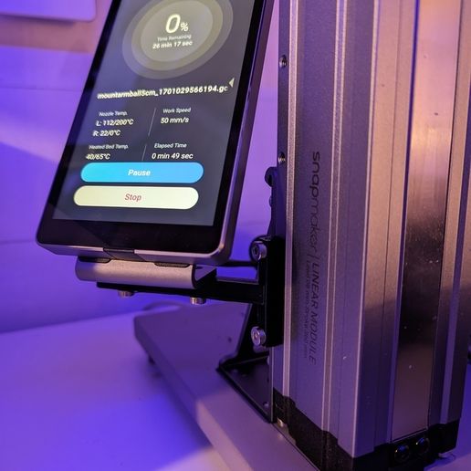 🧞‍♂️ Snapmaker 2 linear rail side touchscreen mount - 45° V1・Free 3D ...