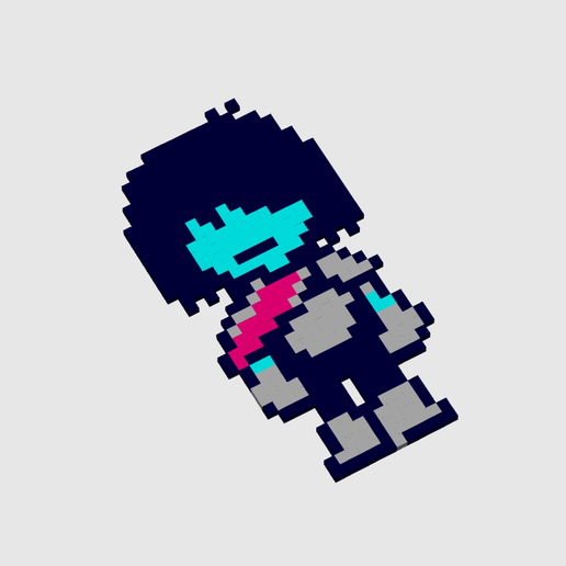 🎨 4 color Deltarune's Kris individual pixel both sides pixel art・ 3D ...