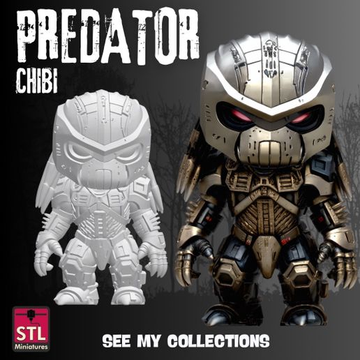 📁 Chibi Predator-Inspired Warrior – STL File for 3D Printing・ STL File ...