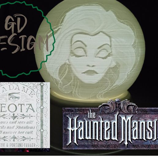 👻 Disney Haunted Mansion-Madame Leota Crystal Ball・ STL File for ・Cults