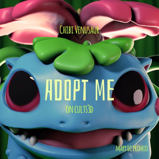 🐉 Chibi Venusaur - Pokemon Kawaii・Free OBJ File for 3D printing・Cults