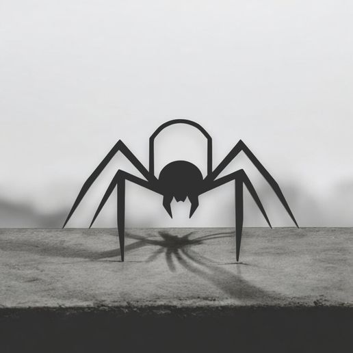 OBJ file Spider Line Art - Desktop Line Art 🕷️ ・3D print design to ...