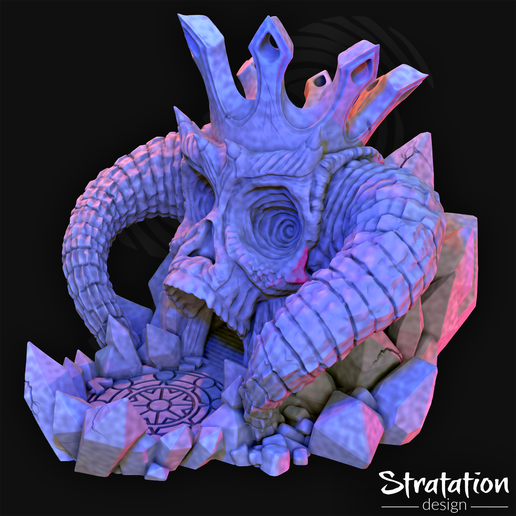 💀 Demon King's Skull Dice Tower・ STL File for ・Cults