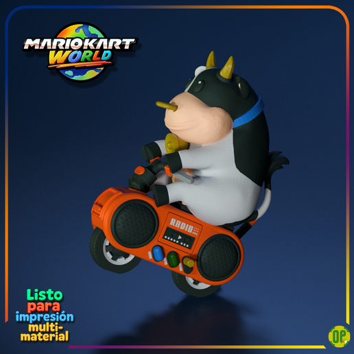 🗺️ Mario Kart World - Motorcycle Cowgirl - Color Print Ready -・ 3D File ...