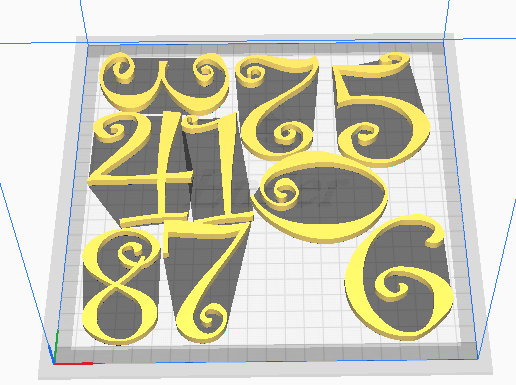 🔢 Numbers 0-9 curly・ STL File for ・Cults