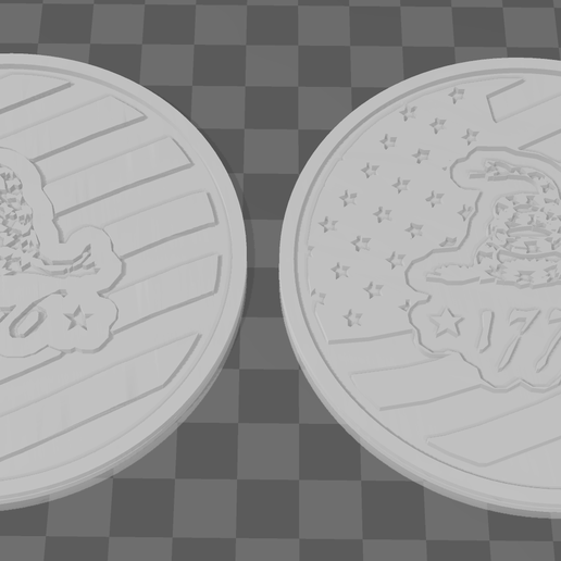 🔫 1776 Flag Coaster・ STL File for 3D printing・Cults