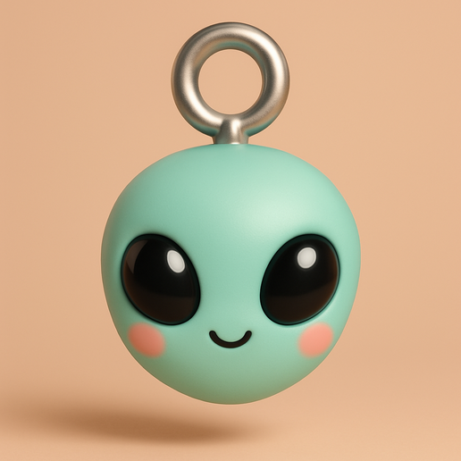 👽 Cute kawaii alien head keychain・ STL File for 3D printing・Cults