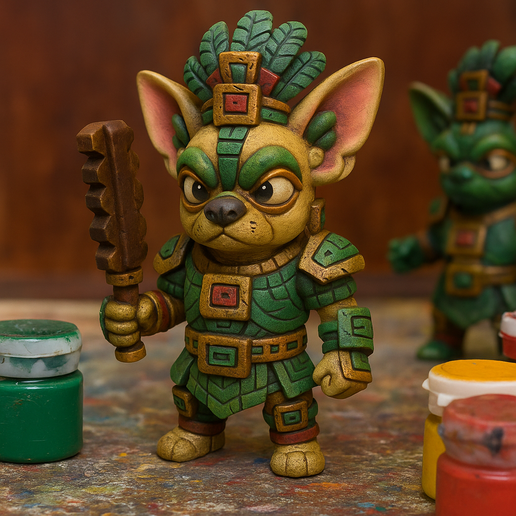 🐕 Mayan Chihuahuas – Warrior Dog Duo・3D Print with the elegoo saturn 4 ...