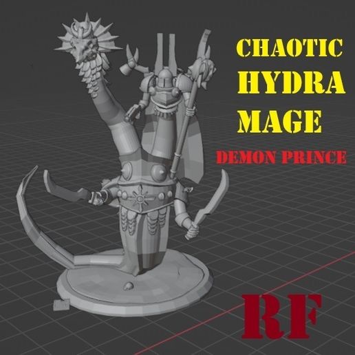 Free OBJ file free bi-hydra demon prince promo 🆓 ・3D printable design ...