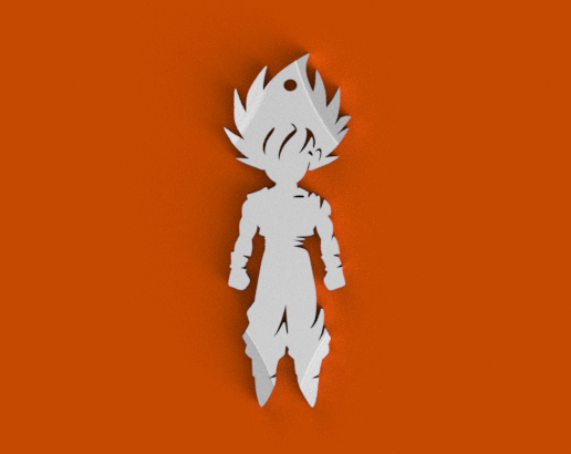 STL file GOKU KEYCHAIN 2D 🗝️ ・3D print model to download・Cults