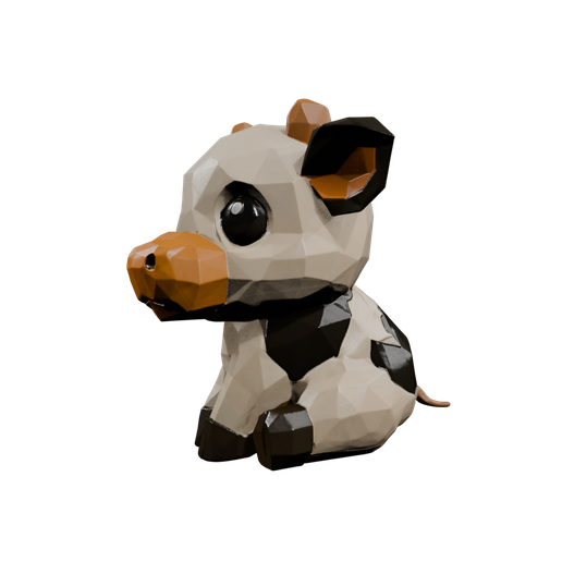 👶 Polygonal Baby Cow・ STL File for 3D printing・Cults