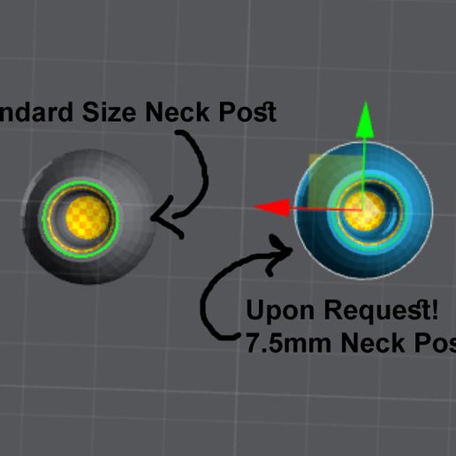 🎲 1/6 Scale Neck Post 7.5mm joint version・Free STL File for 3D printing ...
