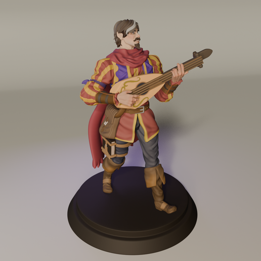 ♂️ Male Human Bard・ STL File for 3D printing・Cults