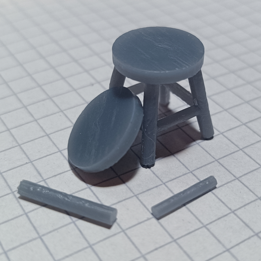🏦 Bench or stool (Dioramas)・ STL File for 3D printing・Cults