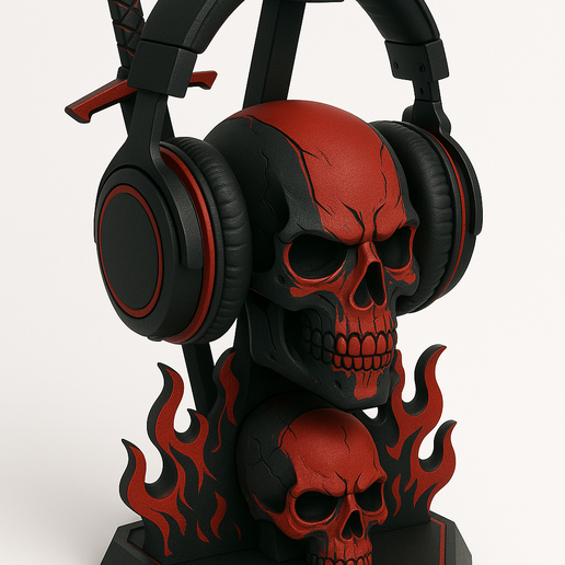 💀 Skull Headset Stand・ 3MF File for 3D printing・Cults