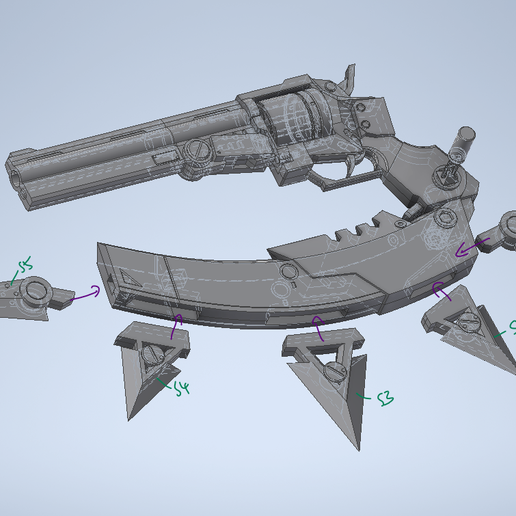 🔫 Zenless Zone Zero - Pulchra Fellini Revolver・ STL File for 3D ...