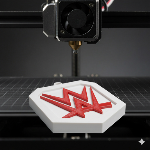 🗝️ WWE Logo Keychain・ STL File for 3D printing・Cults