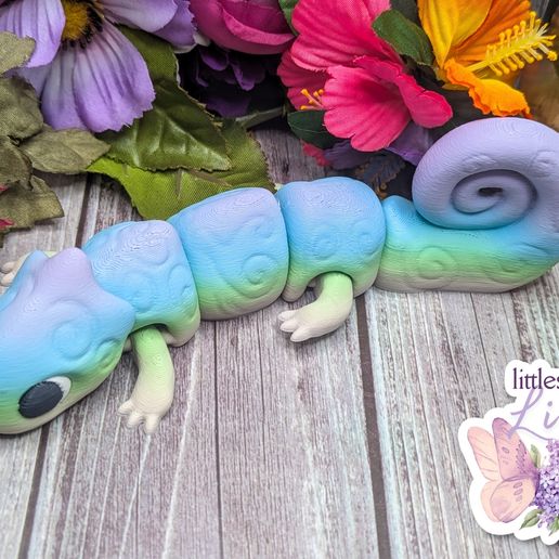 🦎 Cute Flexi Chameleon (Personal Use)・Free STL File for 3D printing・Cults