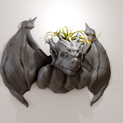 STL file gargoyle with wings wall mount planter pot flower vase stl 🪴 ...