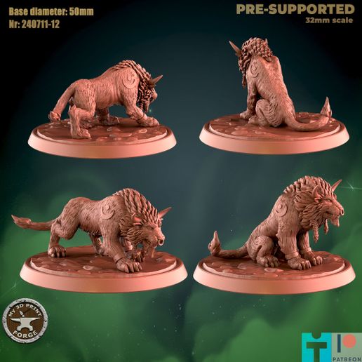 🐱 Druid Cat Form Taur Two Models・ 3D File for 3D printing・Cults