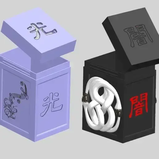 3D file Light and Dark card boxes 🧰 ・3D print model to download・Cults