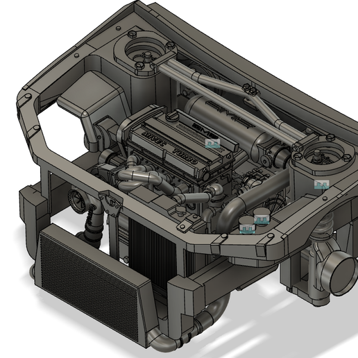 👽 1/24 Evo IX Engine Bay w/ Built 4G63 Forward Facing Turbo 1/64 ...