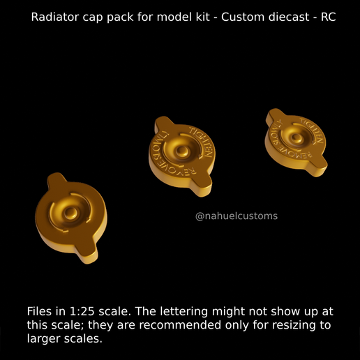 🧢 Radiator cap pack for model kit - Custom diecast - RC・ STL File for ...