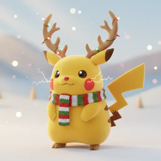 🎨 Pikachu reindeer | 3D Printable STL・Fichier STL pour Impression 3D・Cults