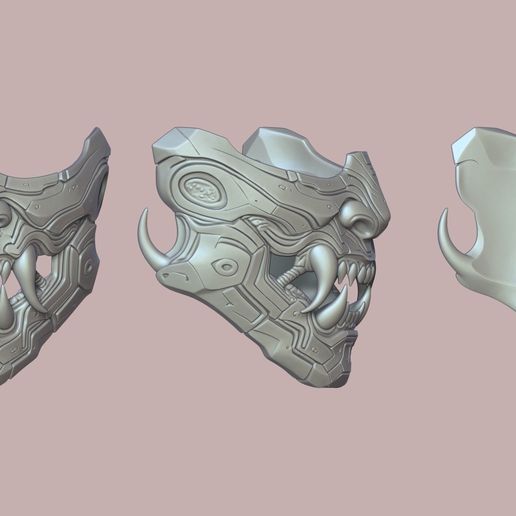 🪖 Cyberpunk Mechanical Lower Face Mask – Futuristic Tactical Jaw Armor ...