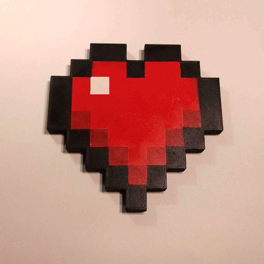 💜 DIY Pixel Minecraft Valentine's Day Heart・ STL File for 3D printing・Cults