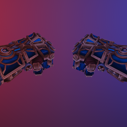 🦸 Vi's Hextech Gauntlets - Fully Rigged 3D Models - Arcane・ STL File ...