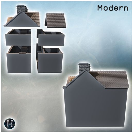 🏗️ Three-story building with multiple chimneys, dormer windows, and ...