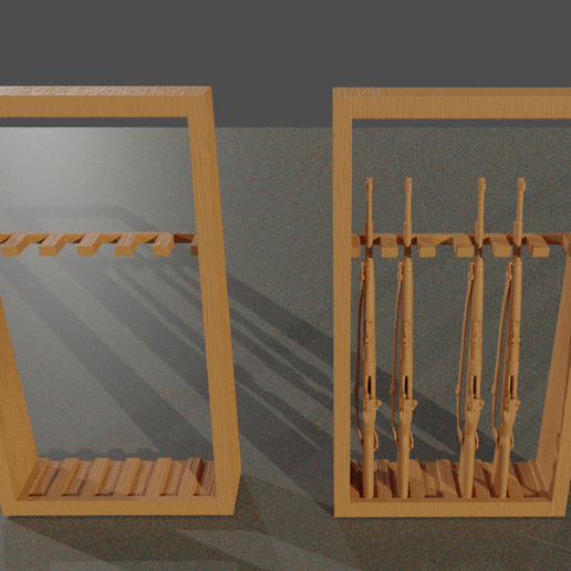 🔫 ww2 german gun rack with K98 rifle 1_35・ STL File for ・Cults
