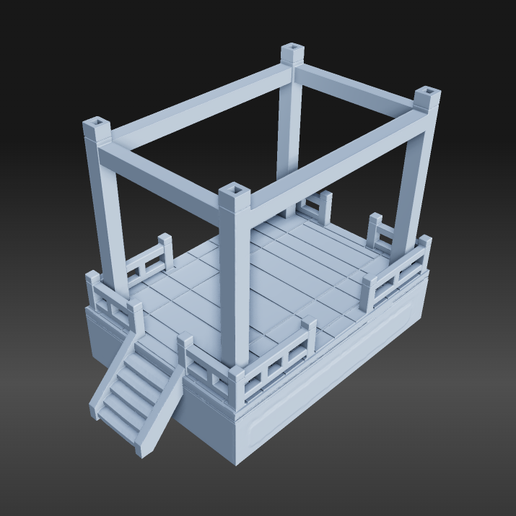 🪵 Traditional Pavilion Base – Rectangular Platform・ STL File for 3D ...
