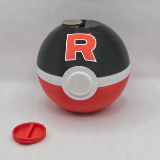 🚀 Team Rocket Pokeball Piggy Bank・Free STL File for 3D printing・Cults