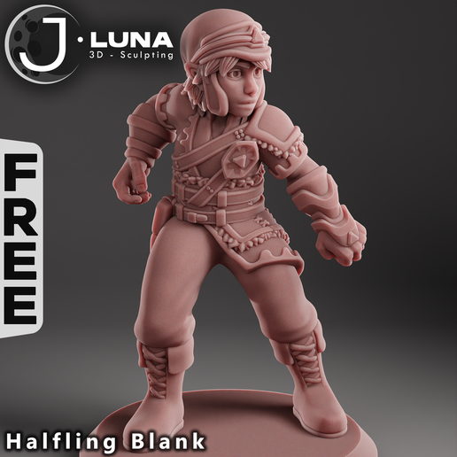 🎲 Halfling Customizable Adventurer・Free STL File for 3D printing・Cults