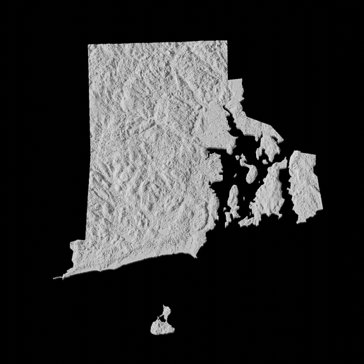 🇺🇸 USA State of Rhode Island Topographic Map - 3D Terrain Elevation ...