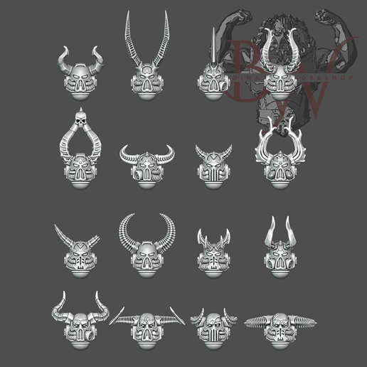 3D file Evil space soldiers heads 1 🛰 ・3D print object to download・Cults