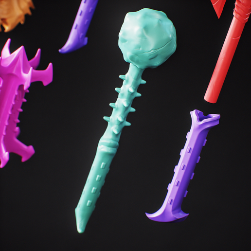 🔫 Doom "The Dark Ages" Malee Titan Weapons Pack x 5 - Shield + Mace x 3 ...