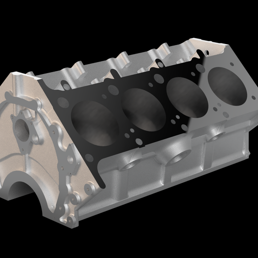 🚗 V8 engine block・ 3D File for 3D printing・Cults
