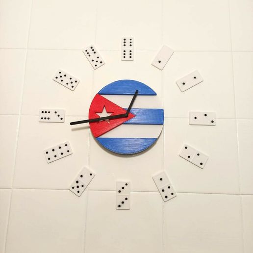 🇨🇺 Reloj Cuba Dominó Clock・Archivo 3D Gratis para Impresión 3D・Cults