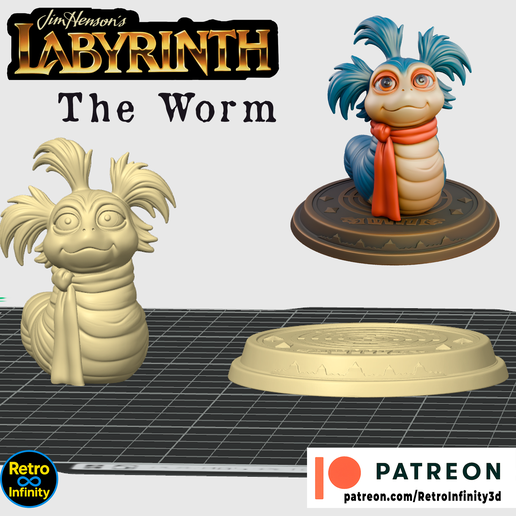 🪱 The Worm / El Gusanito - Labyrinth / Dentro del Laberinto 3D figure ...