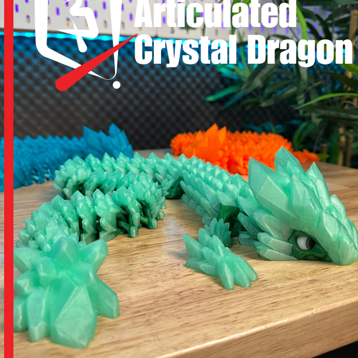🔮 Articulated Crystal Dragon - Elder・Free STL File for 3D printing・Cults