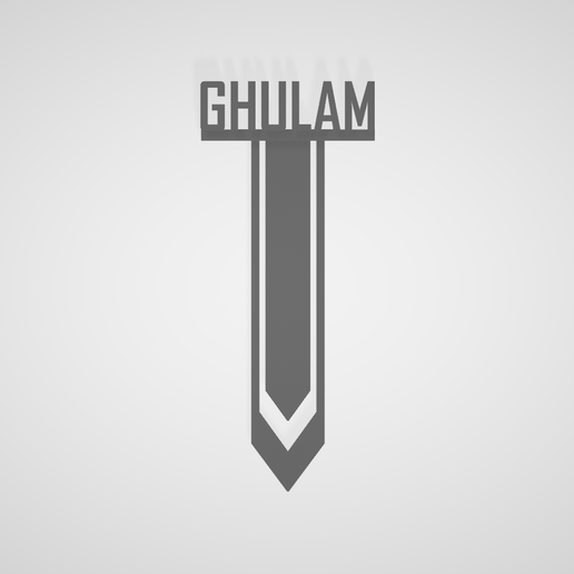 STL file GHULAM / NAME / BOOKMARK / GIFT / BOOK / BOOK / SCHOOL ...