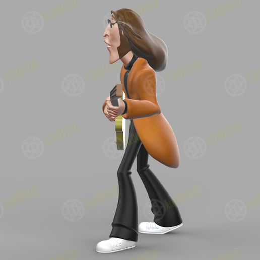 🦸 JOHN LENNON CARTOON FANART・ OBJ File for 3D printing・Cults